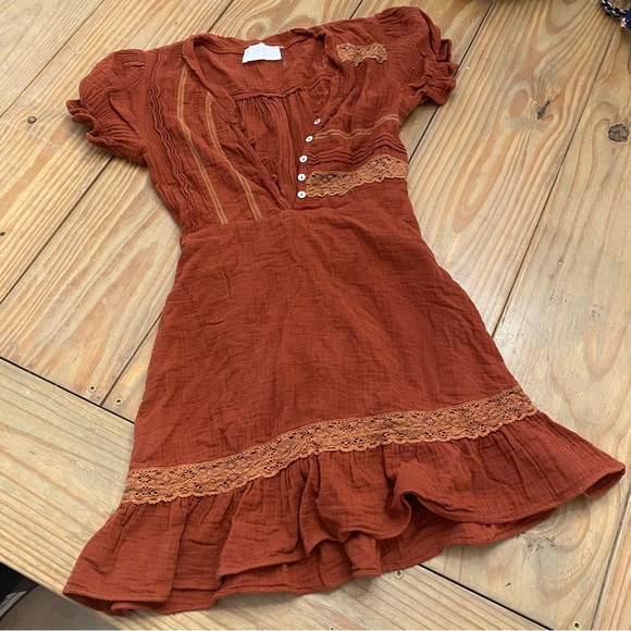 Storia | Dresses | Storia Short Sleeve Dress In Rusty Orange Color ...